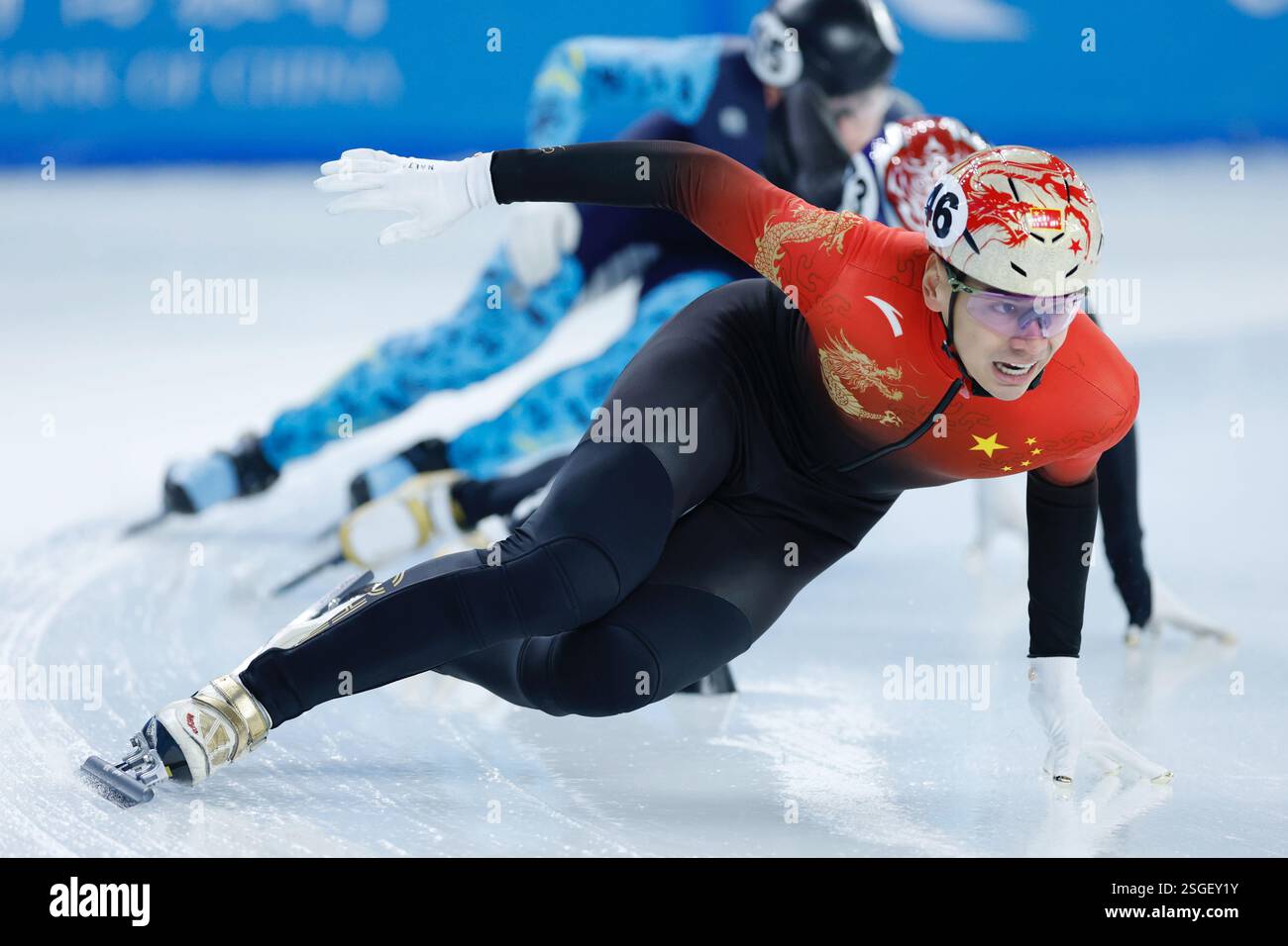 Harbin,China.9th February 2025. Liu Shaolin #46 of China competes in ...
