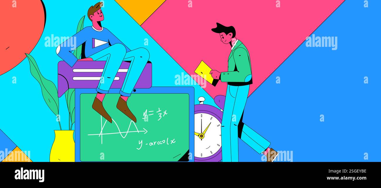 Education and learning people flat vector concept hand drawn ...