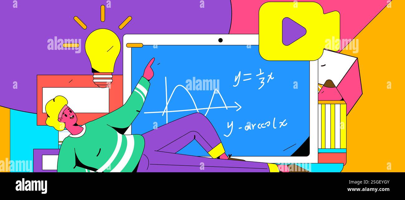 Education and learning people flat vector concept hand drawn ...