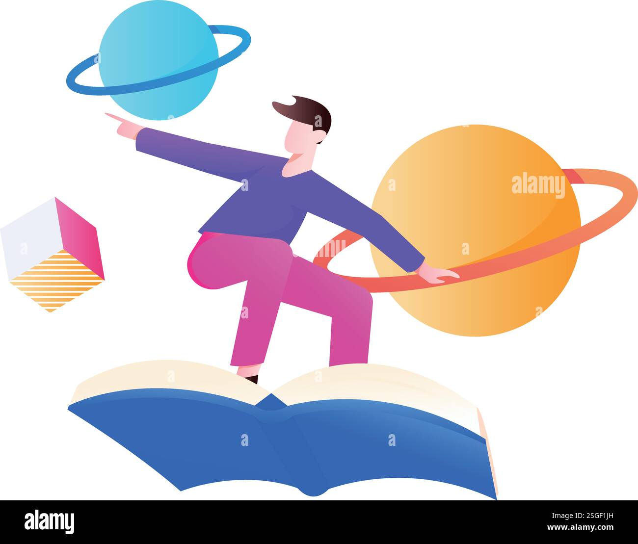 Education and learning people flat vector concept hand drawn ...