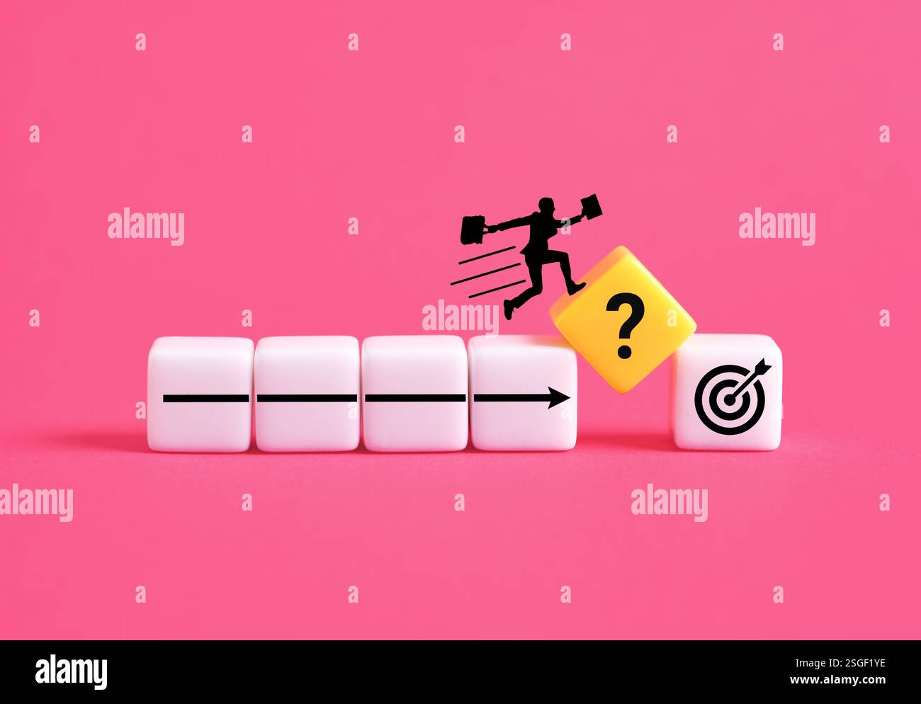 Overcoming challenges and goal achievement concept. Businessman ...