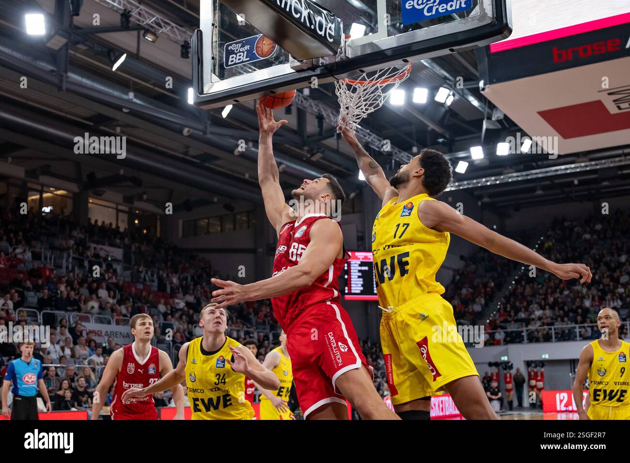 Bamberg, Germany. 09th Feb, 2025. Basketball, Bundesliga, Main Round ...