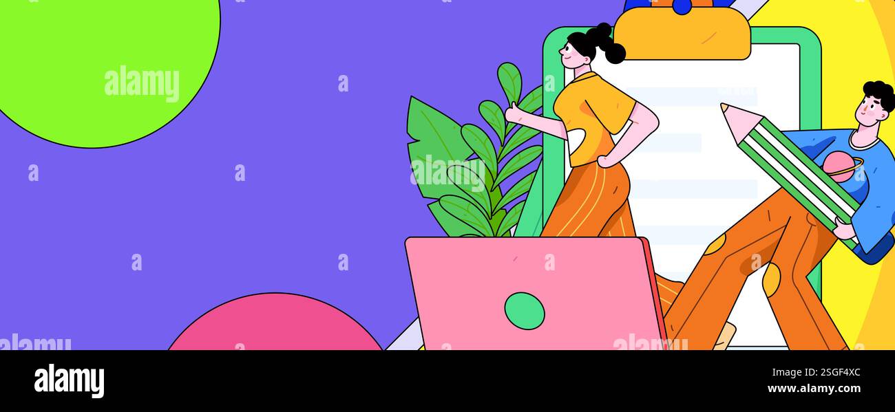 Education and learning people flat vector concept hand drawn ...