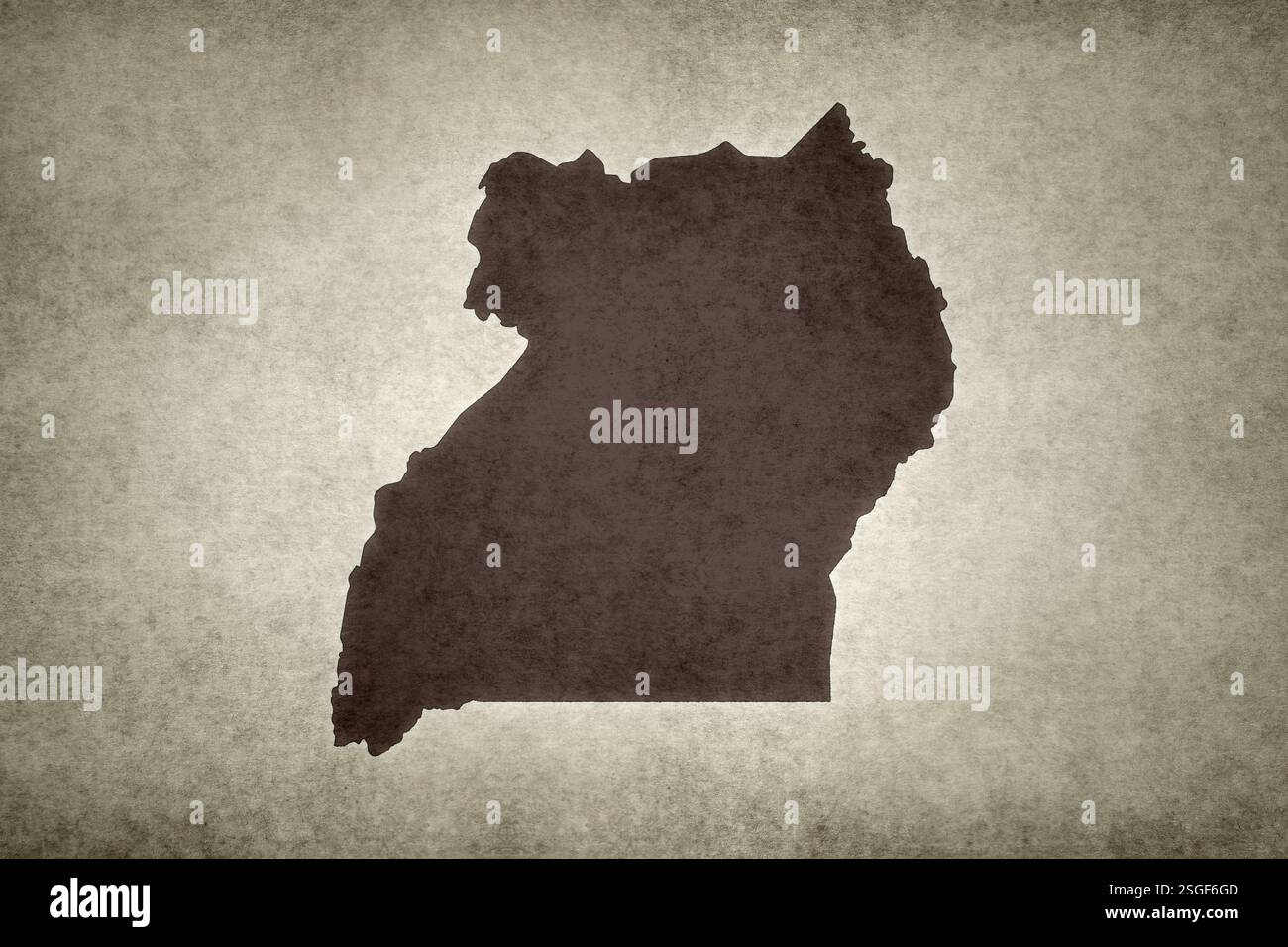 Grunge map of Uganda printed on an old paper Stock Photo - Alamy