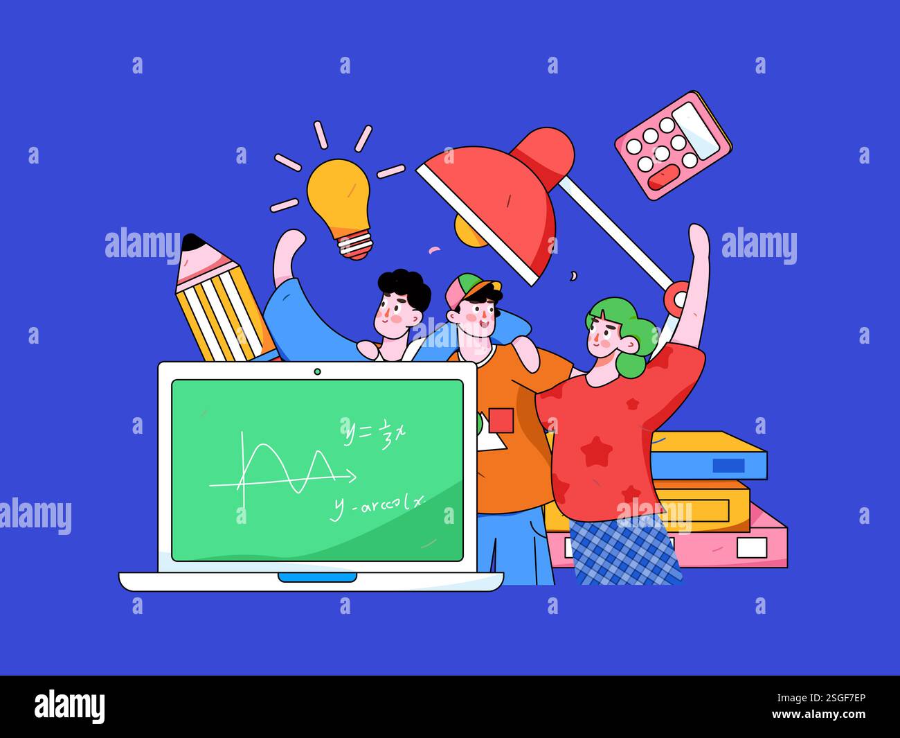 Education and learning people flat vector concept hand drawn ...