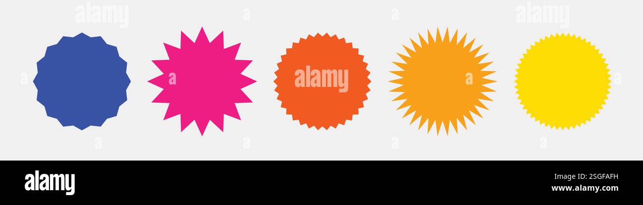 Zigzag edge round shapes collection Stock Vector Image & Art - Alamy