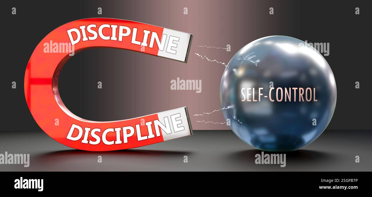 Discipline that attracts Self-Control. Power of discipline Stock Photo ...