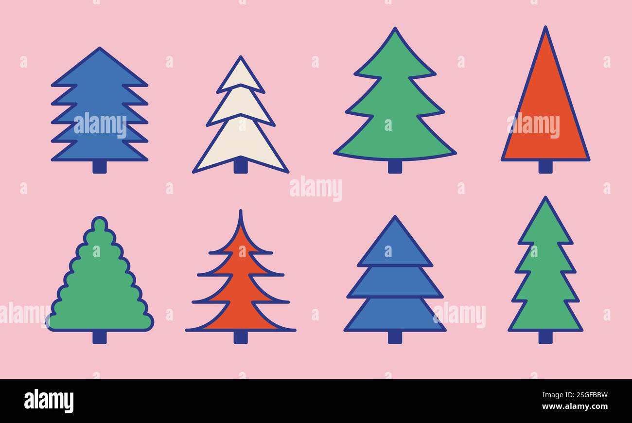 Christmas tree colorful decorations Stock Vector Images - Alamy