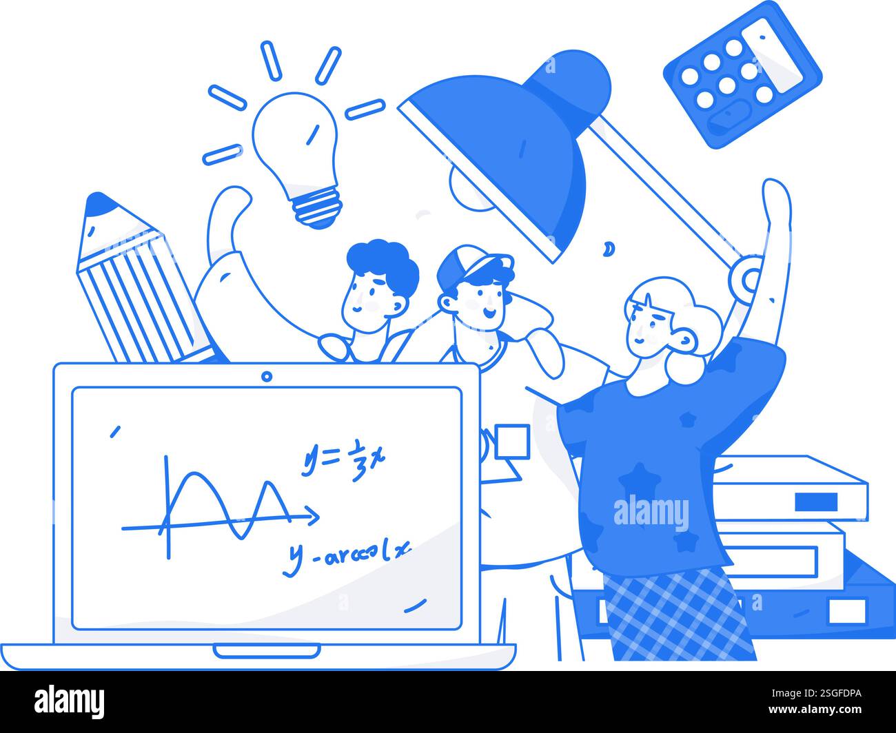 Education and learning people flat vector concept hand drawn ...