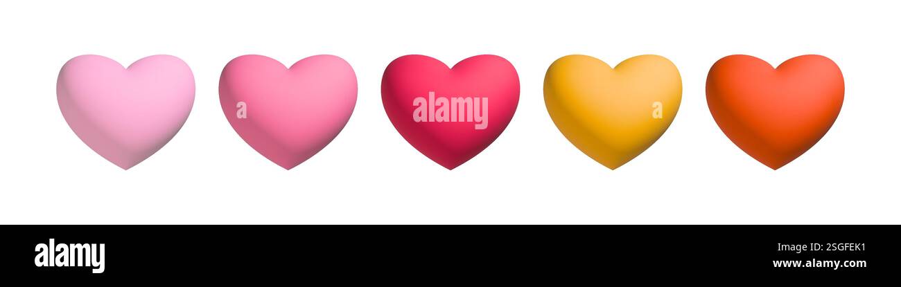 3d style realistic heart icon collection Stock Vector Image & Art - Alamy