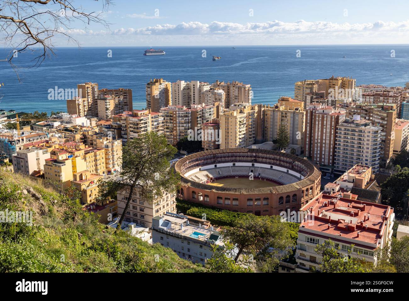 Photo of the streets of the city of Malaga in Spain showing the famous ...