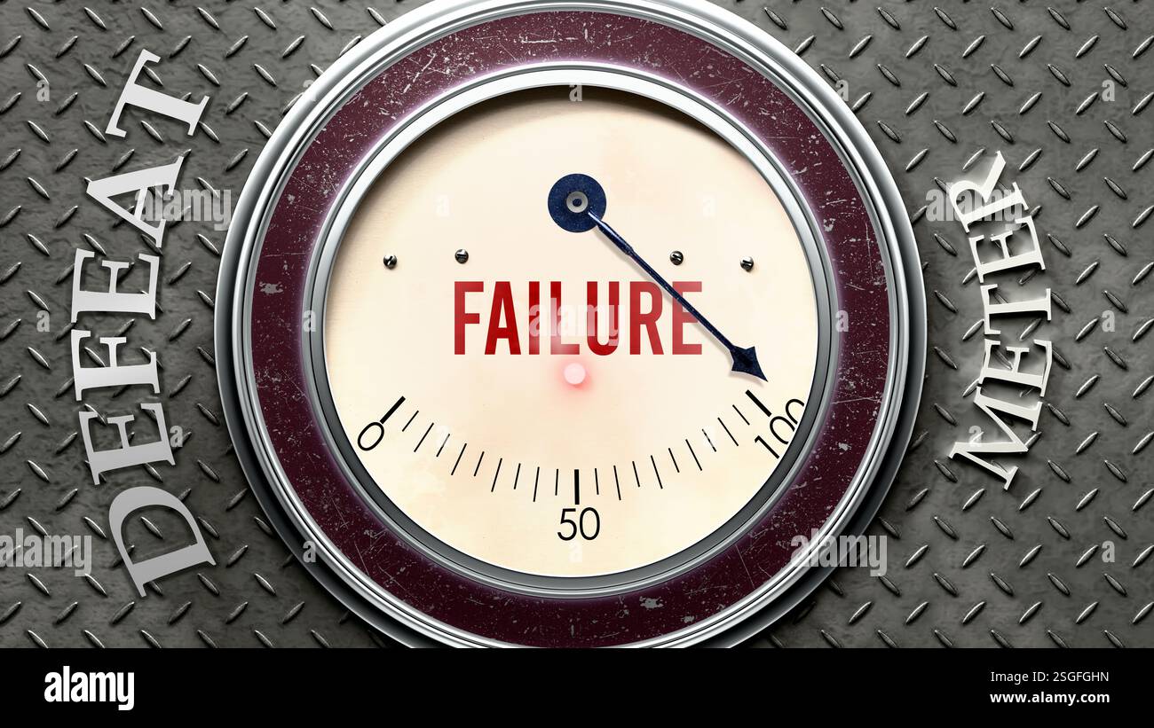 Failure and Defeat that is hitting a full scale, showing a very high ...