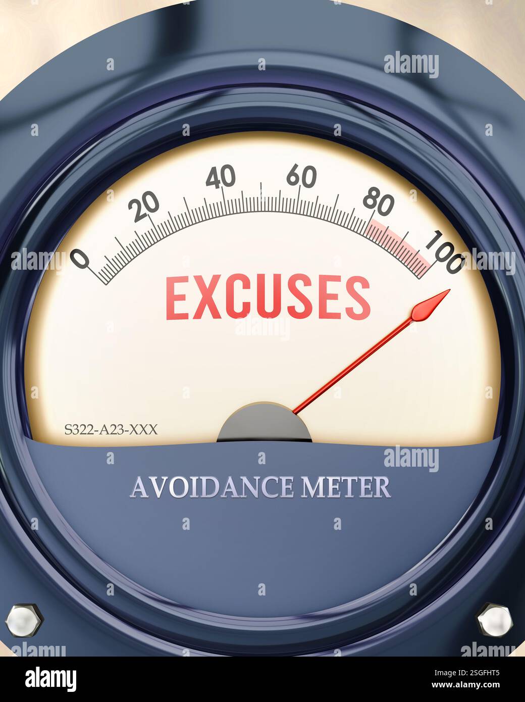 Excuses and Avoidance Meter that is hitting a full scale, showing a ...