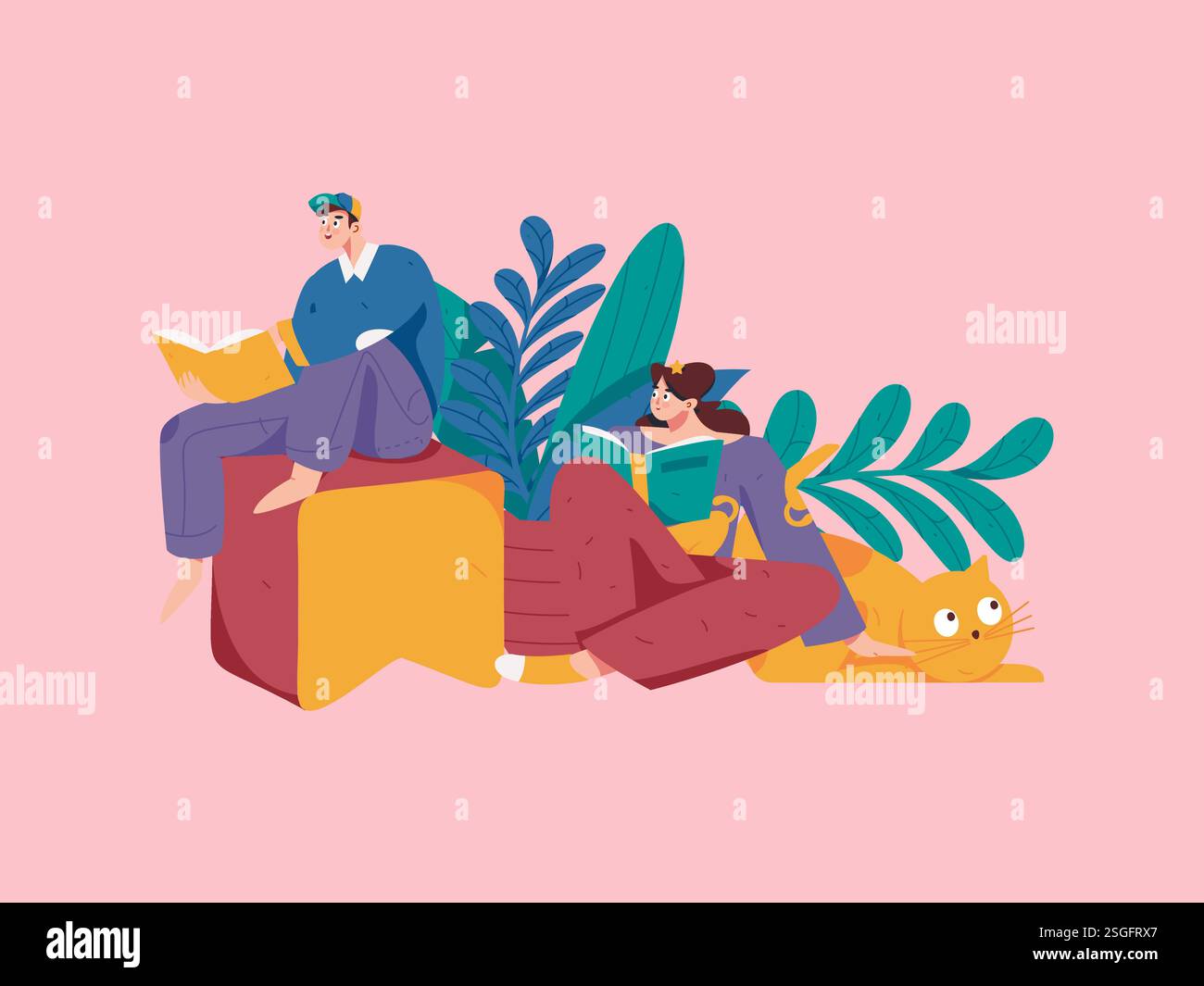 Education and learning people flat vector concept hand drawn ...