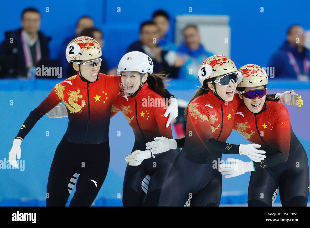 Harbin,China.9th February 2025. Fan Kexin, Gong Li, Zhang Chutong and ...
