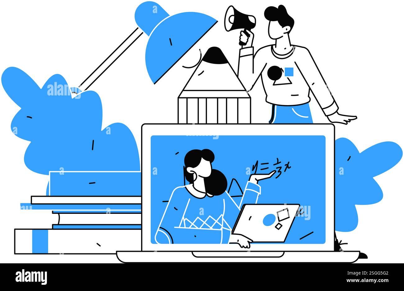 Education and learning people flat vector concept hand drawn ...