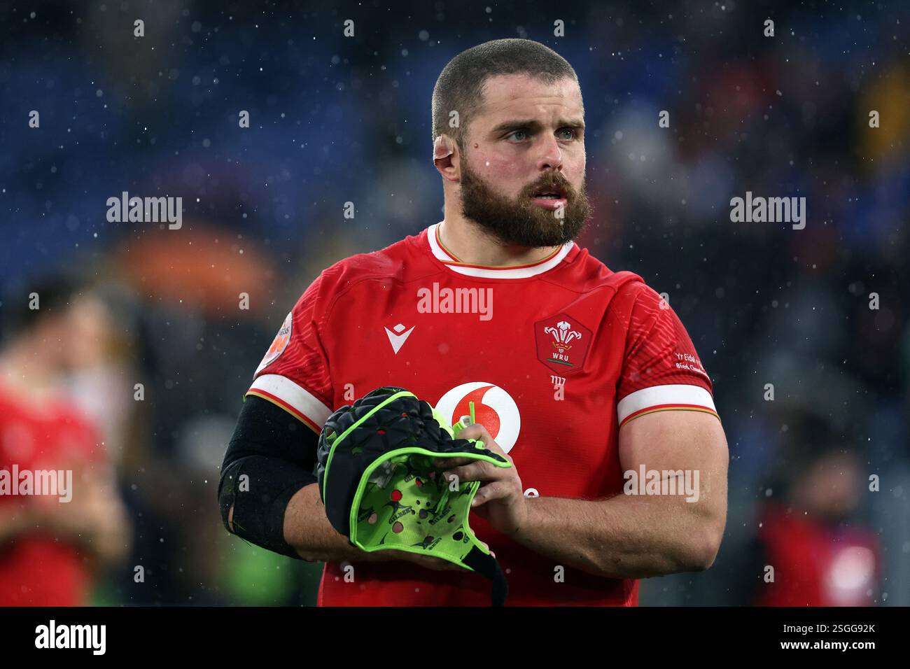 Nicky Smith of Wales greets fans at the end of the Guinness Six Nations ...