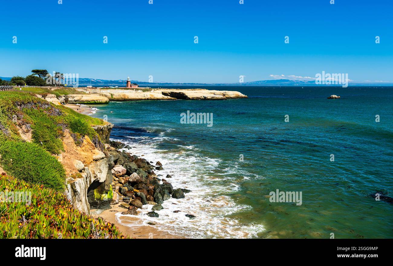 Coastal Cliffs and Blue Ocean Waves in Santa Cruz - California, United ...