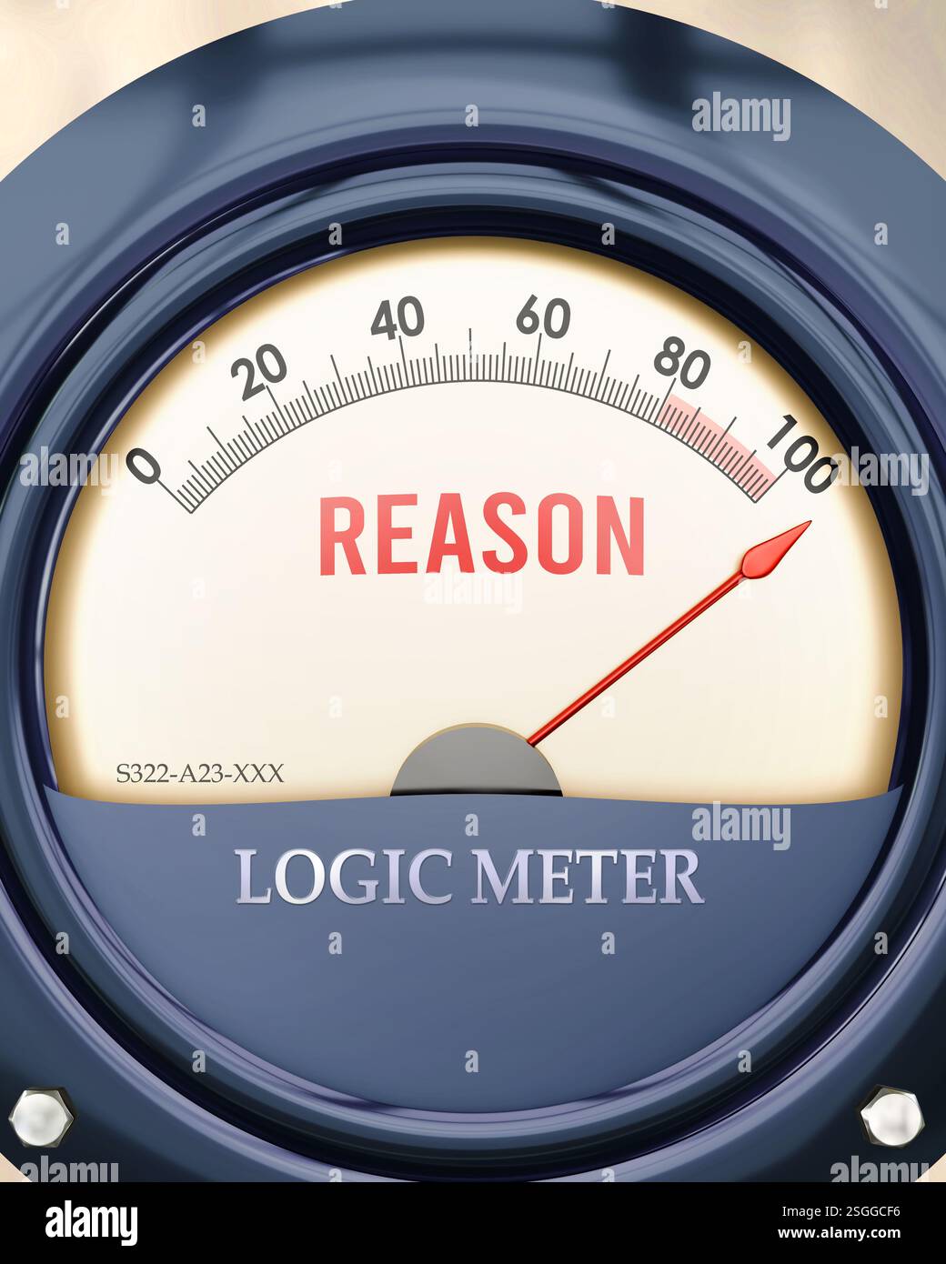 Reason and Logic Meter that is hitting a full scale, showing a very ...