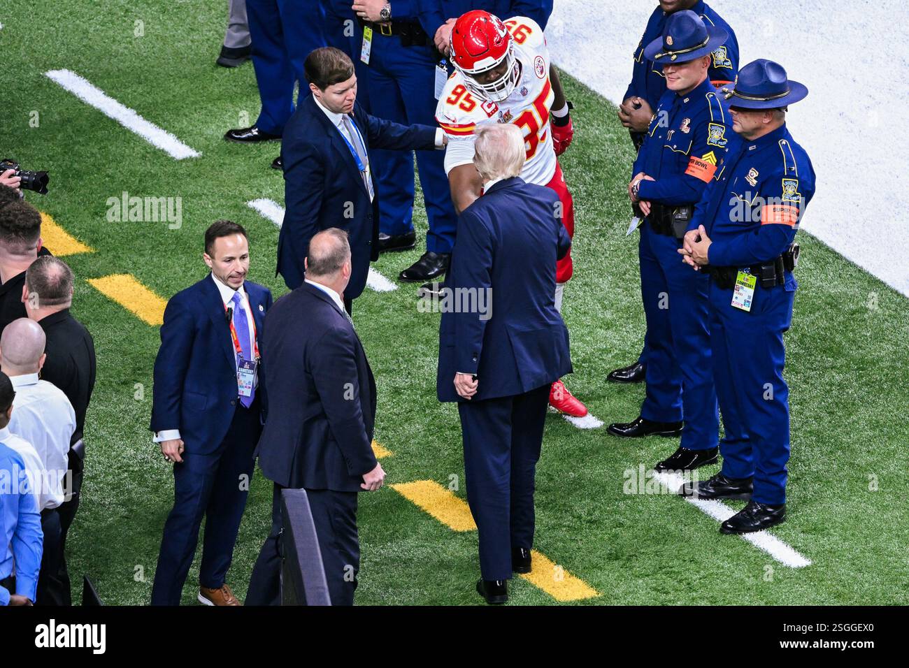 President Donald Trump at The Caesars Superdome, New Orleans, ahead of ...