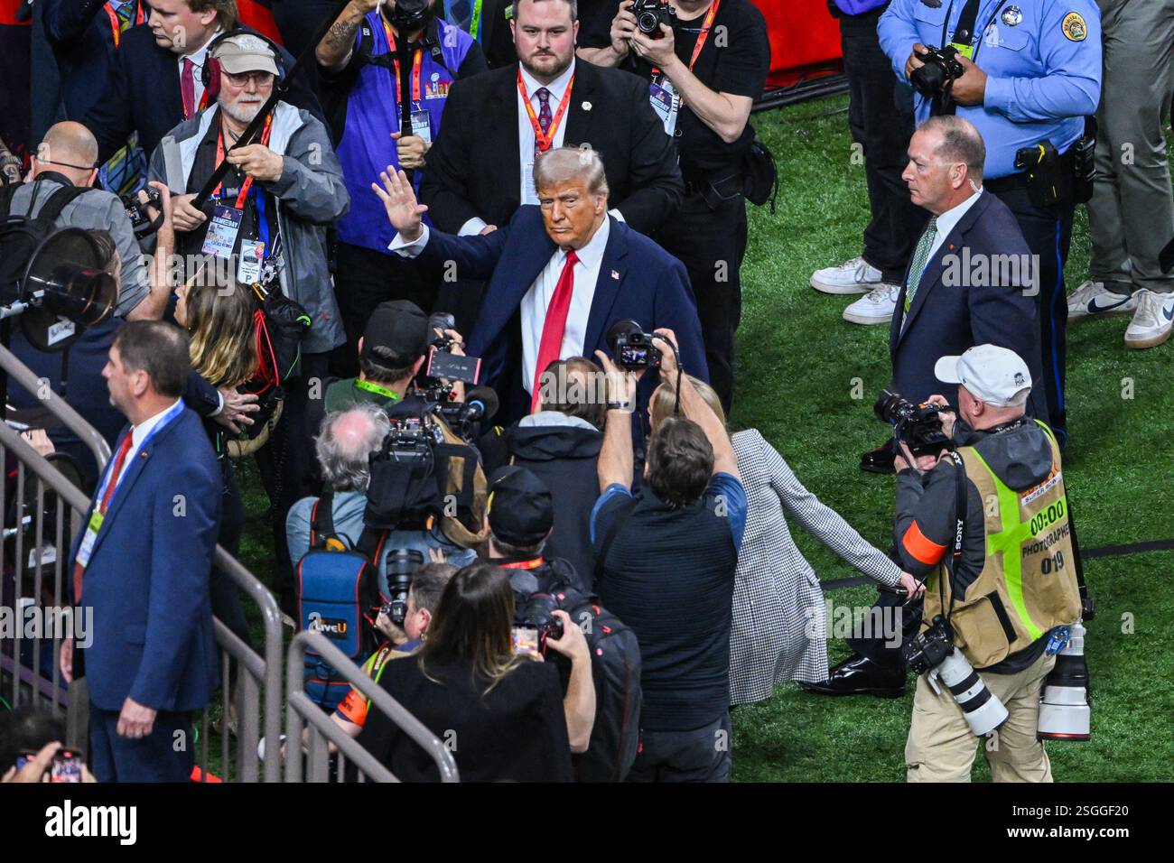 President Donald Trump at The Caesars Superdome, New Orleans, ahead of ...