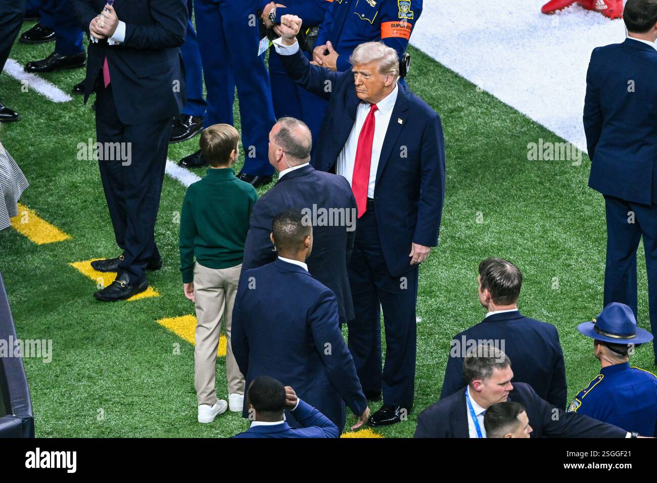 President Donald Trump at The Caesars Superdome, New Orleans, ahead of ...