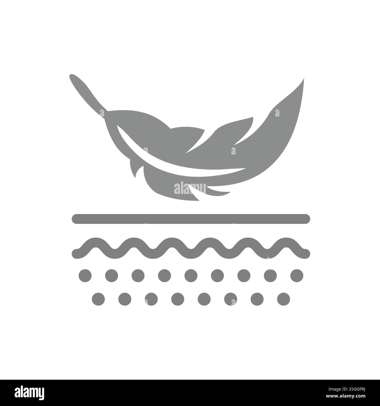 Soft skin with feather vector icon. Moisturizer and skin hydration ...