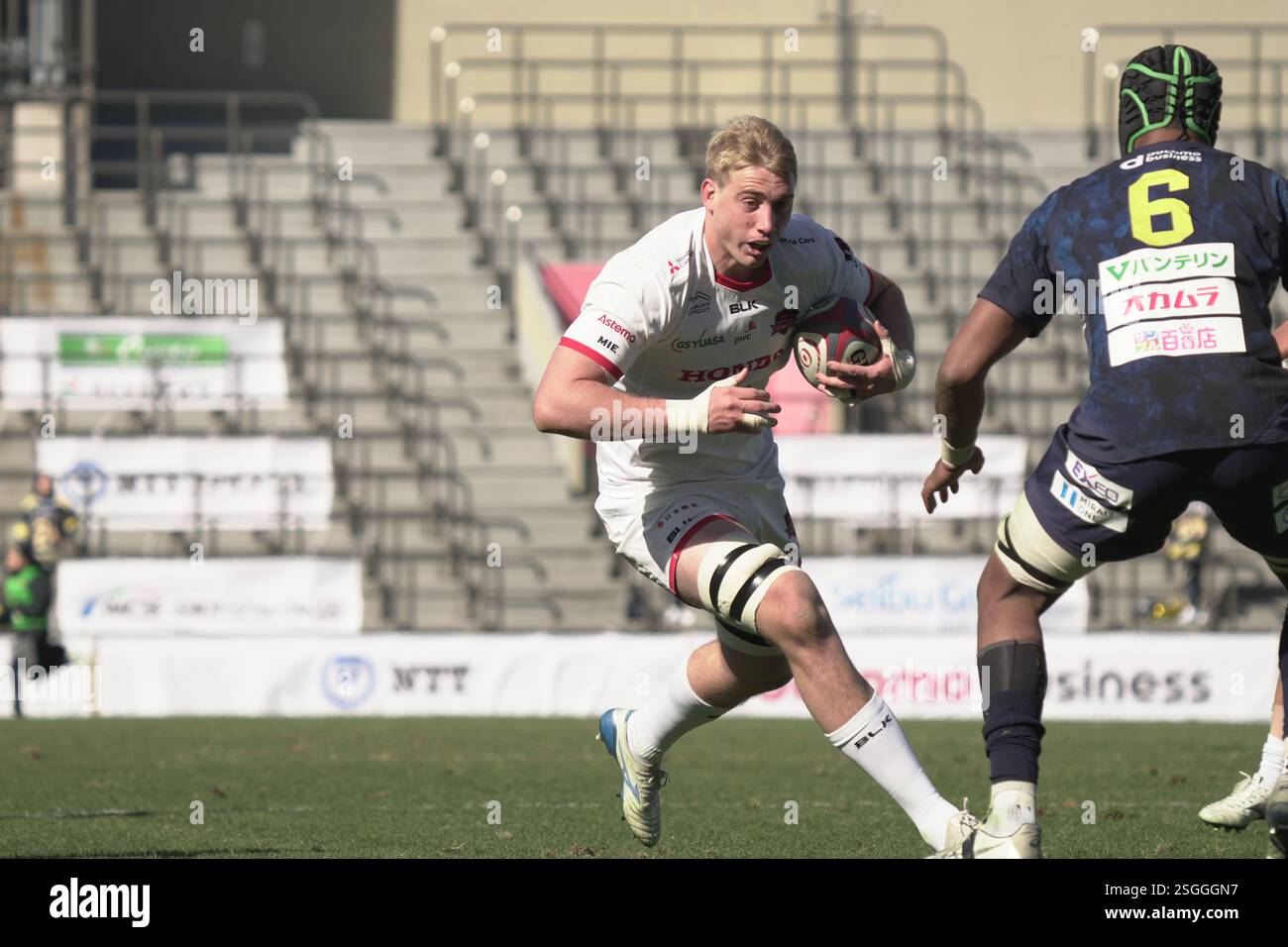 Mie Honda Heat's Janko Swanepoel during the 2024-25 Japan Rugby League ...