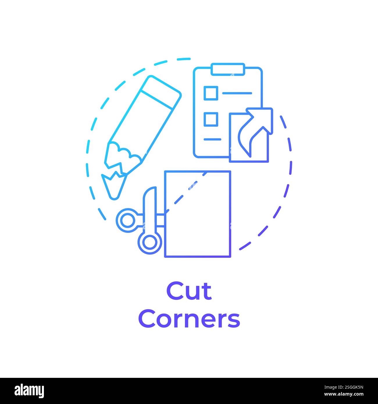 Cut corners blue gradient concept icon Stock Vector Image & Art - Alamy