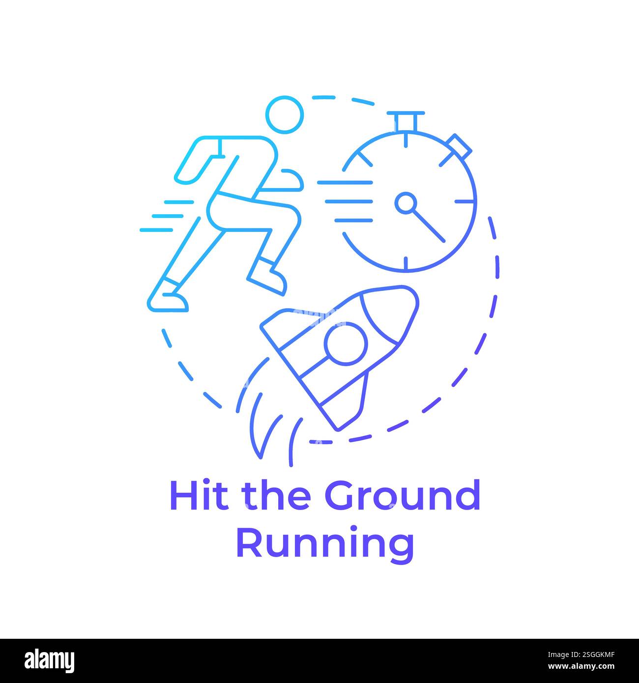 Hit ground running blue gradient concept icon Stock Vector Image & Art ...