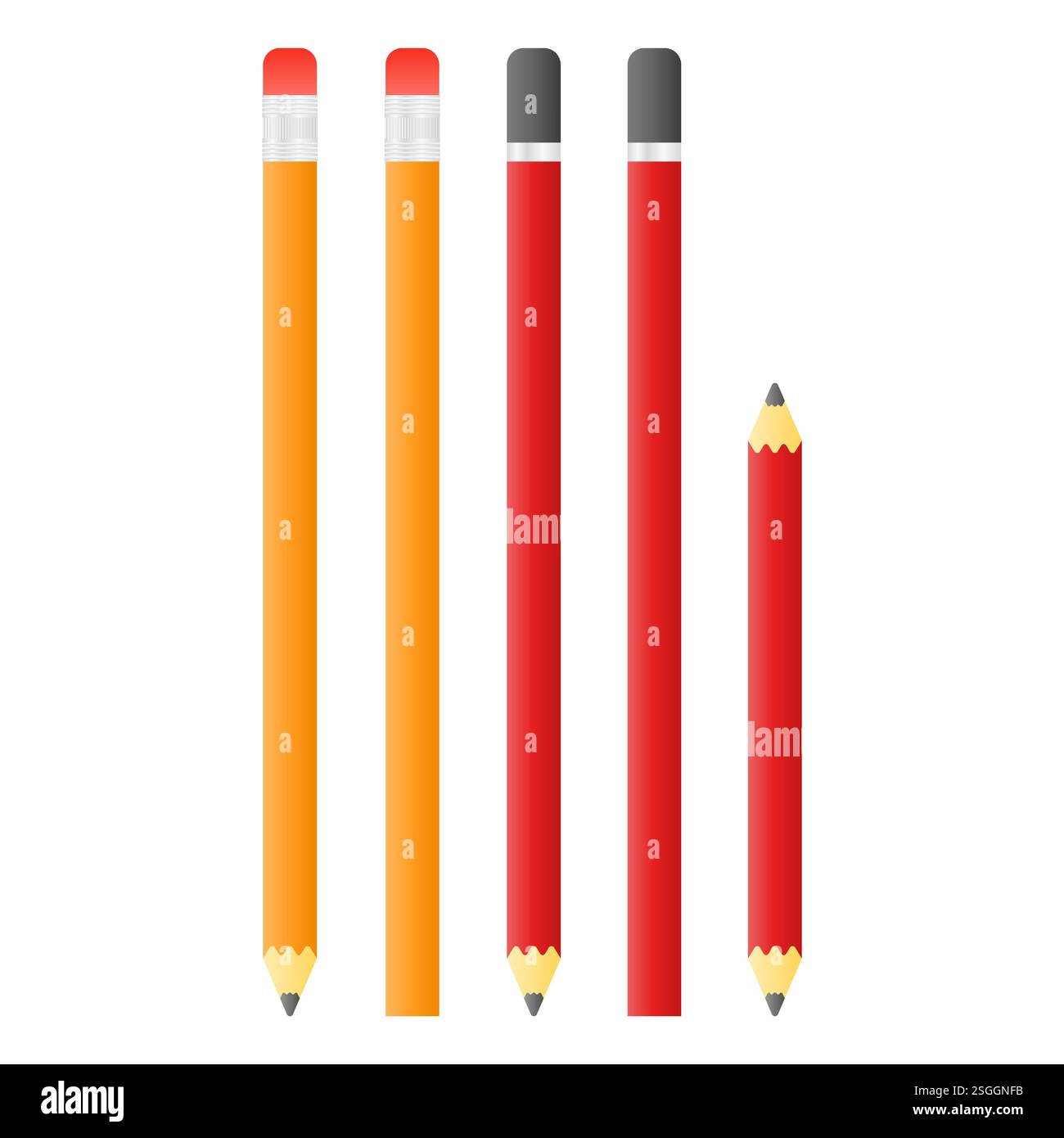 Yellow Red Pencil Writing Tools Vector. Educational Tool Pencil Icon ...