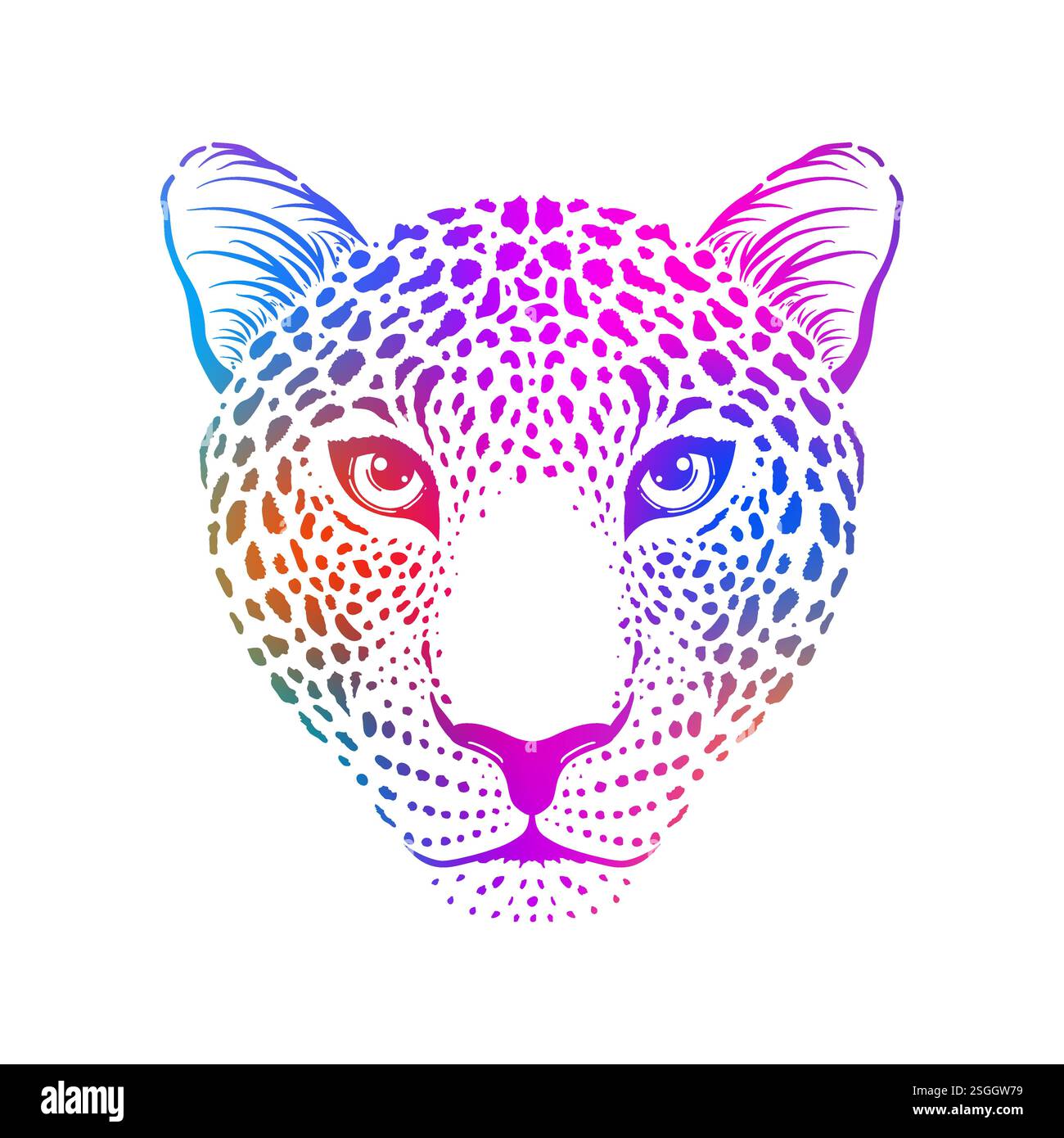 Colorful gradient leopard head Stock Vector Image & Art - Alamy