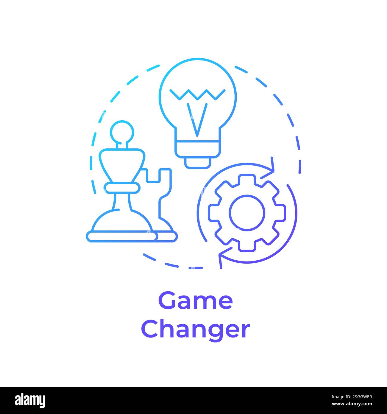 Game changer blue gradient concept icon Stock Vector Image & Art - Alamy