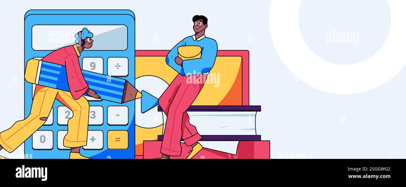 Education and learning people flat vector concept hand drawn ...