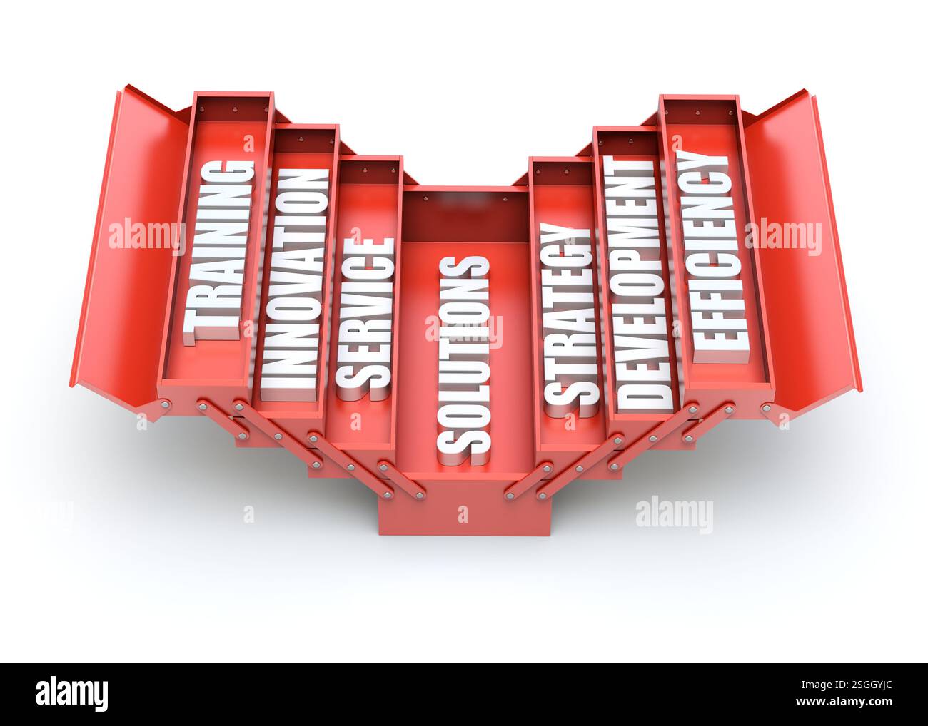 Business support concept with toolbox - 3D illustration Stock Photo - Alamy
