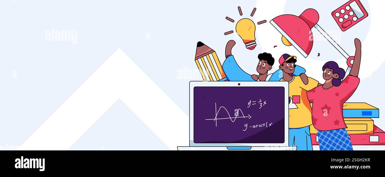 Education and learning people flat vector concept hand drawn ...