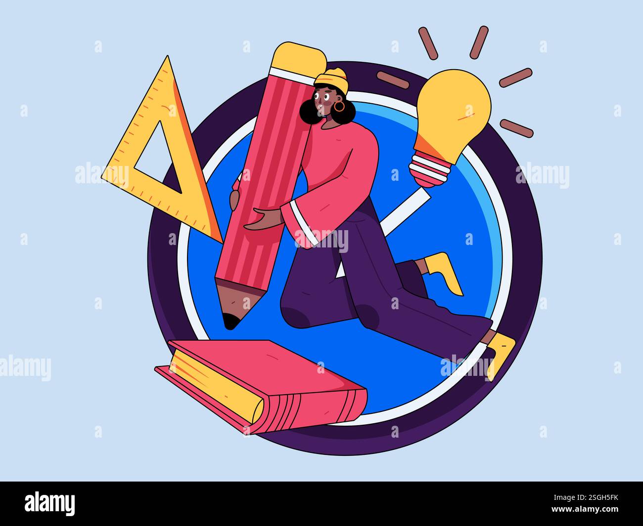 Education and learning people flat vector concept hand drawn ...