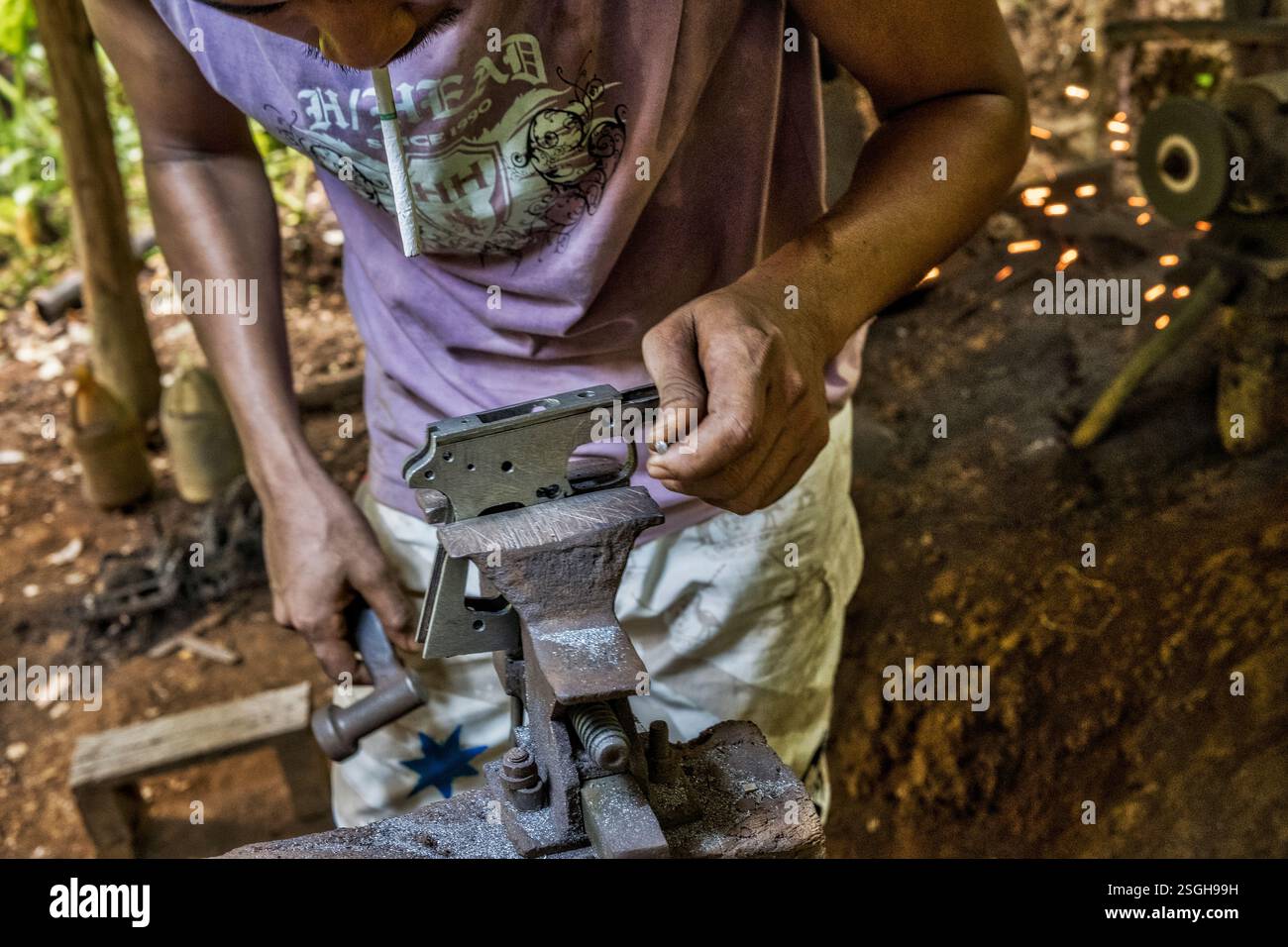 Illegal gun factory in Danao jungle, Cebu island, Philippines, Asia ...