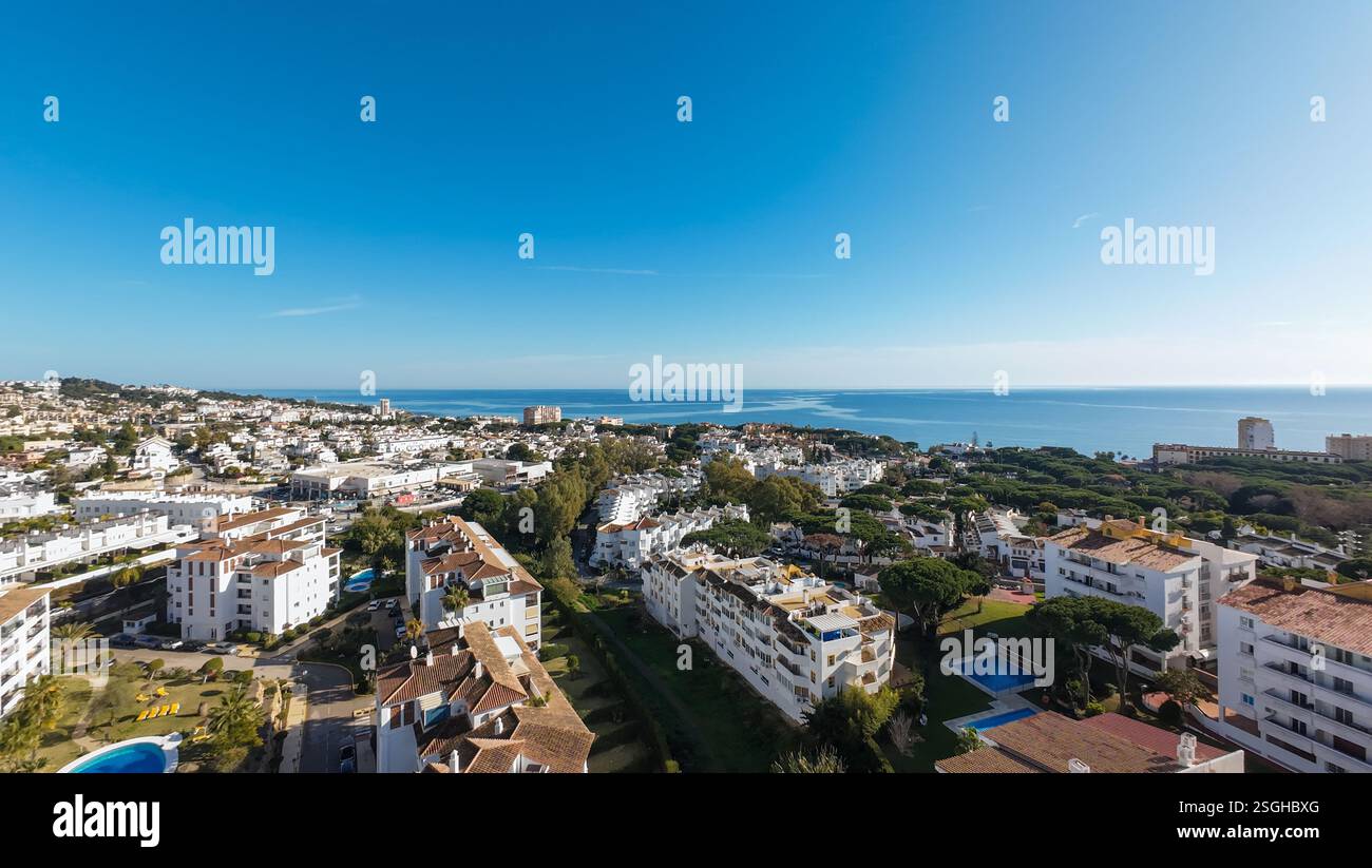 Aerial drone photo of the beautiful town of Sitio de Calahonda in ...