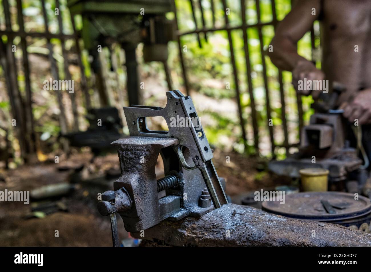 Illegal gun factory in Danao jungle, Cebu island, Philippines, Asia ...