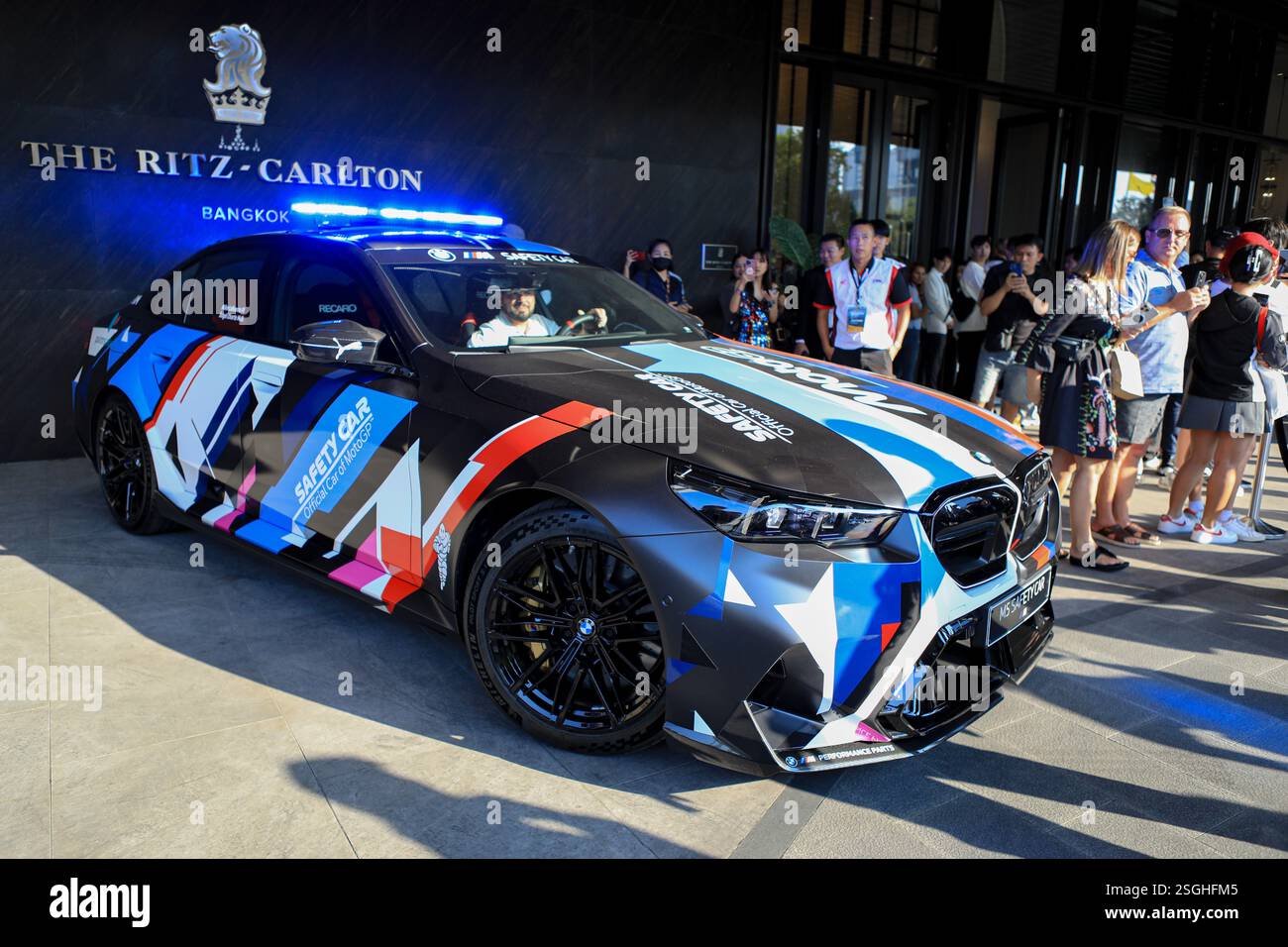 Bangkok, Thailand. 09th Feb, 2025. The official BMW M5 Safety Car of the race is on display at ...