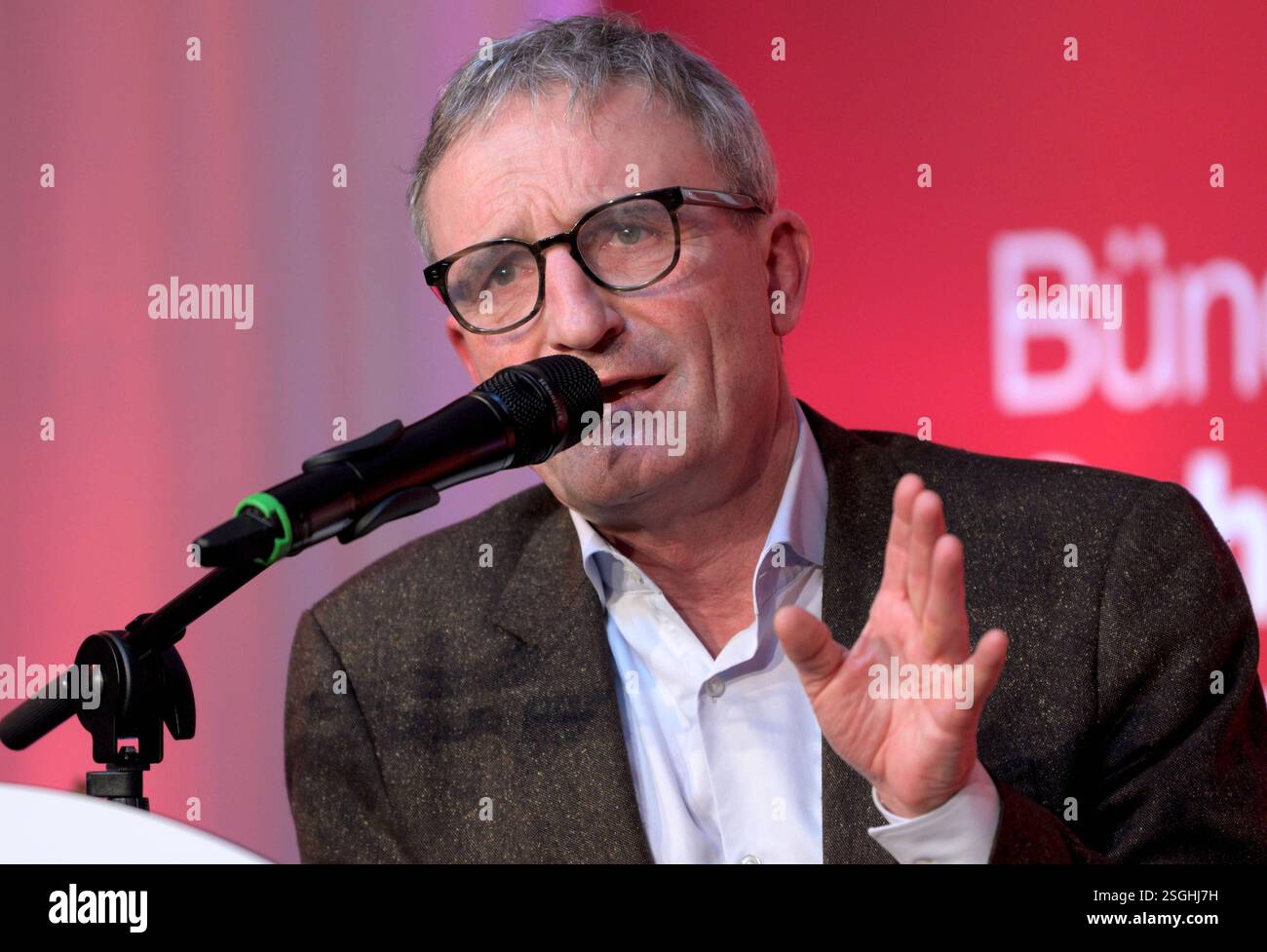Thomas GEISEL , BSW , spricht bei einer Wahlkampfveranstaltung in Wuppertal , 06.02.2025 Thomas ...