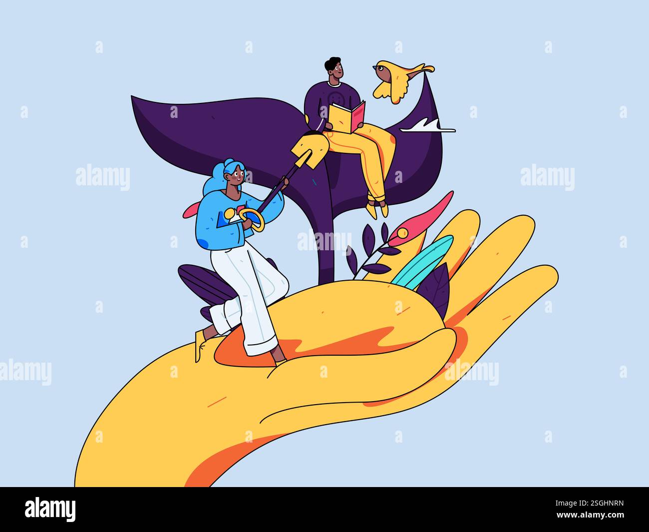 Flat character vector concept operation hand drawn illustration of ...