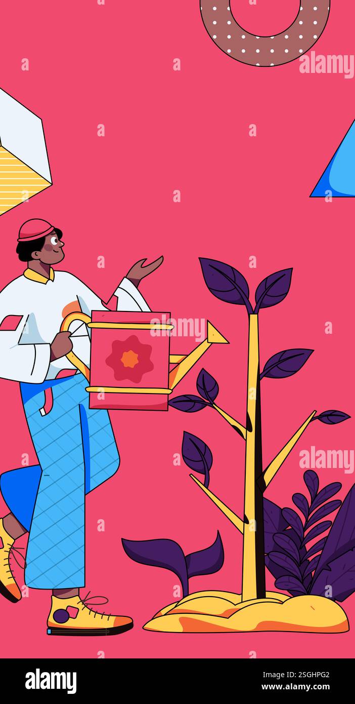 Flat character vector concept operation hand drawn illustration of ...