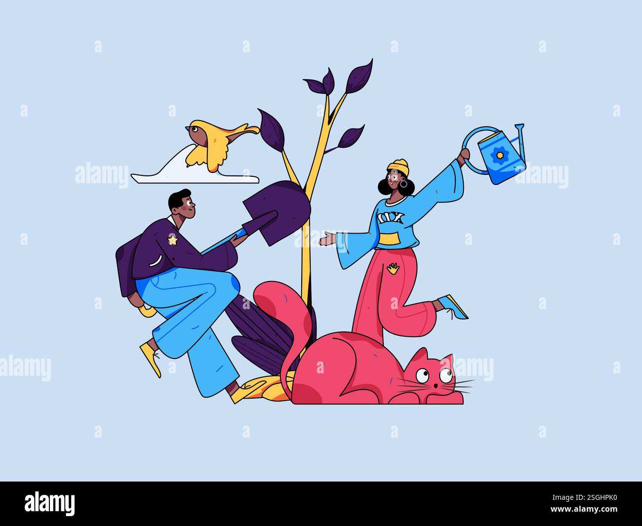 Flat character vector concept operation hand drawn illustration of ...