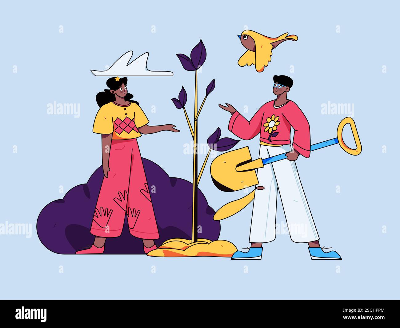 Flat character vector concept operation hand drawn illustration of ...