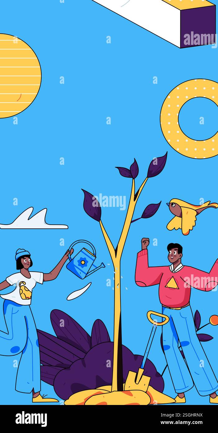 Flat character vector concept operation hand drawn illustration of ...