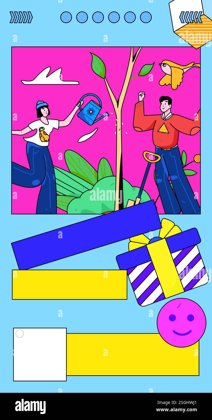 Flat character vector concept operation hand drawn illustration of ...