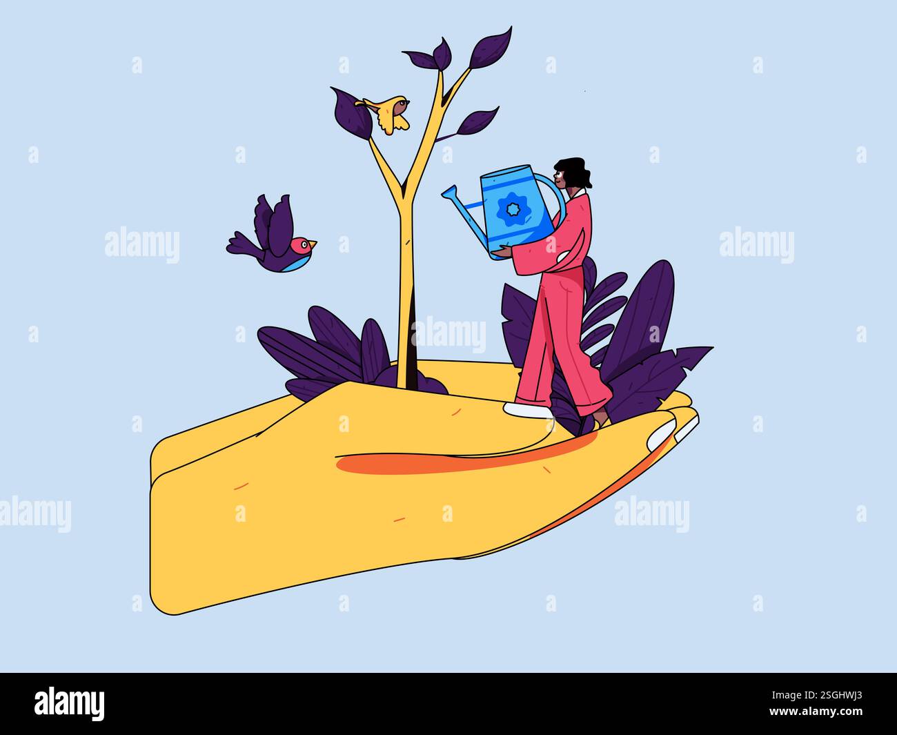 Flat character vector concept operation hand drawn illustration of ...