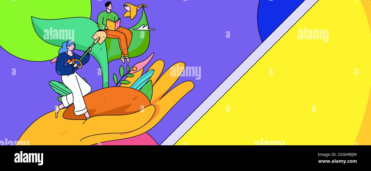 Flat character vector concept operation hand drawn illustration of ...